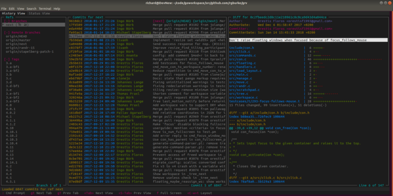 Dùng GRV làm git terminal interface - The Lazy Developer